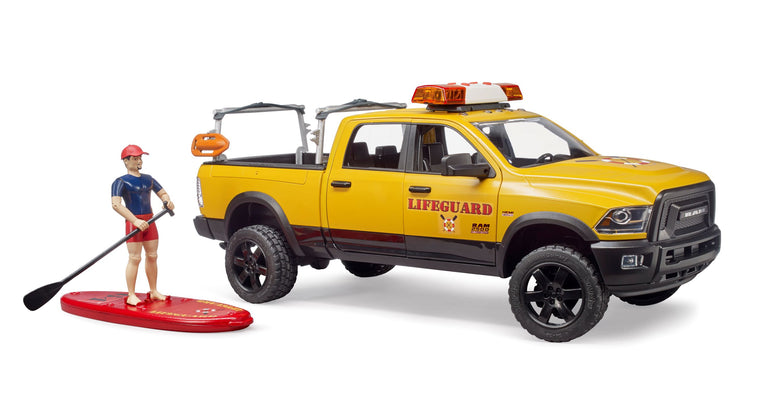 Bruder 02506 Ram 2500 Lifeguard Power Wagon with Lifeguard, Stand-up P ...