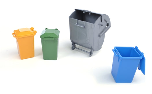 Accessories: Garbage can set (3 small, 1 large) – Bruder – Bruder Toy Shop